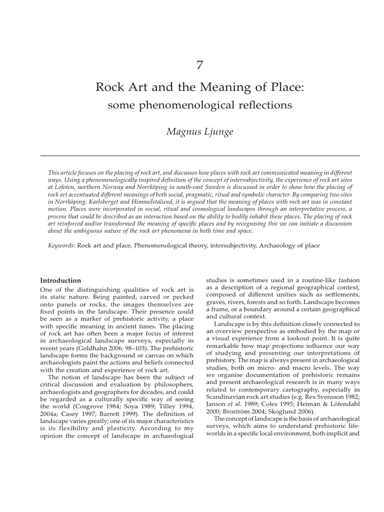 Rock Art's Place and Meaning Analysis | PDF | Phenomenology (Philosophy ...