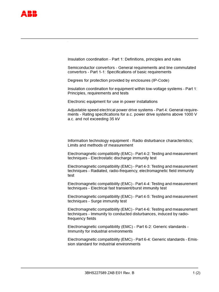ABB ACS 5000 Codes and Standards Guide | PDF | Electromagnetic ...