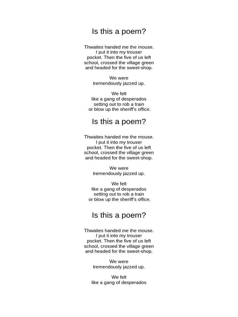 Is This a Poem? Exploration | PDF