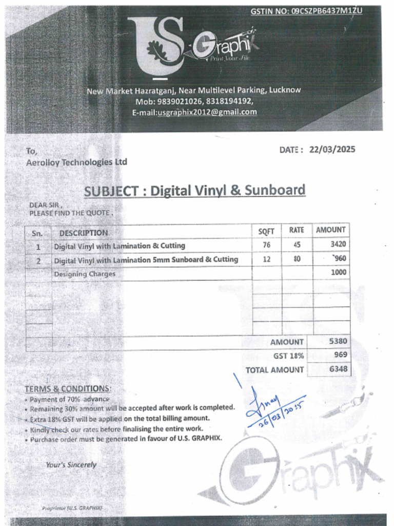 Quotation Digital Vinyl & Sunboard | PDF