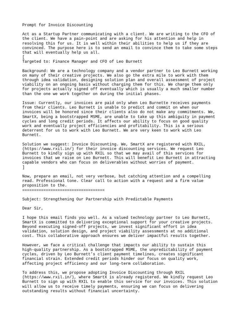 Prompt for Invoice Discounting | PDF | Factoring (Finance) | Economies