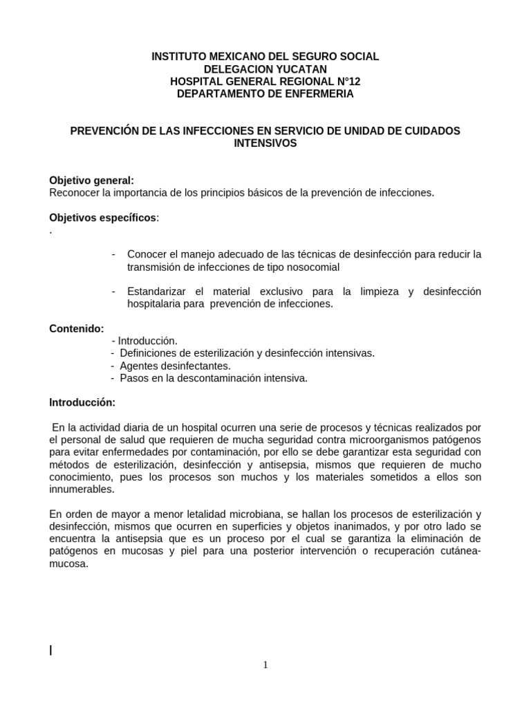 Protocolo Desinfección Instrumental Uci | PDF | Esterilización (Microbiología) | Infección