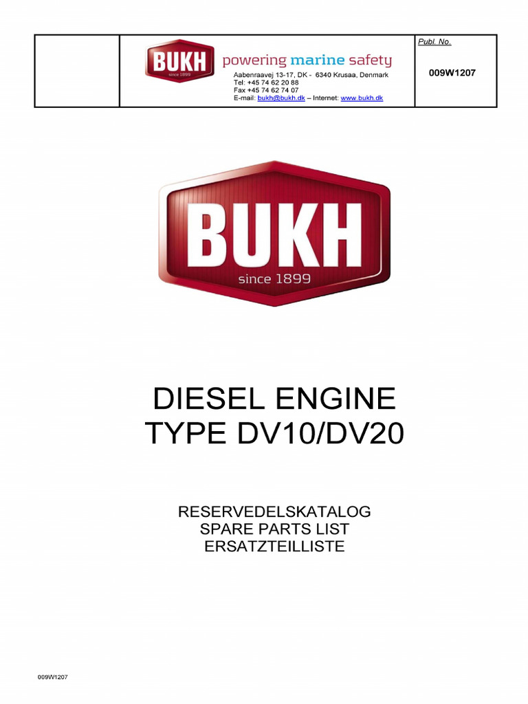 Bukh DV10/DV20 Parts Catalog | PDF | Propulsion | Vehicle Parts