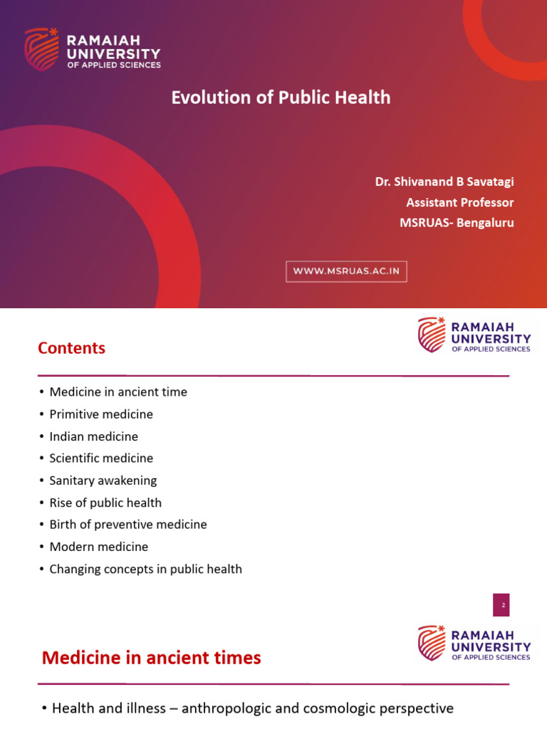 Class-1 - Evolution of Public Health | PDF | Public Health | Medicine