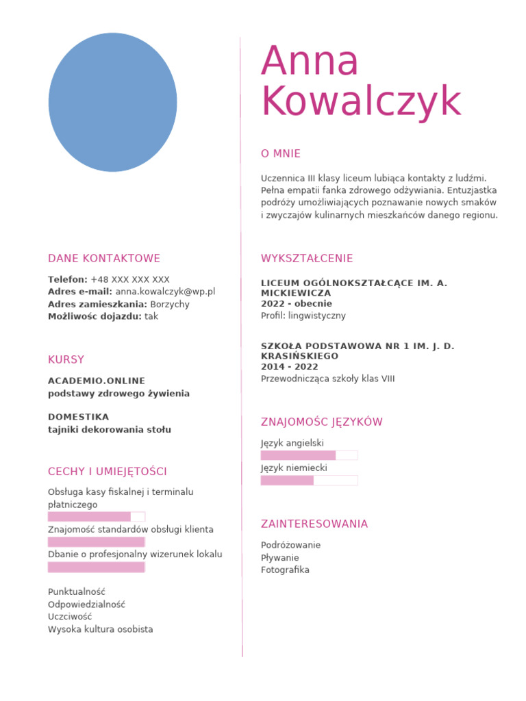 CV Anna Kowalczyk | PDF