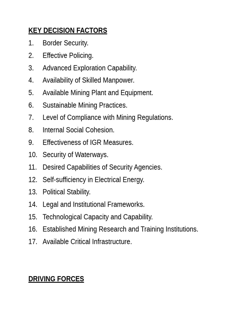 Key Decision Factors | PDF