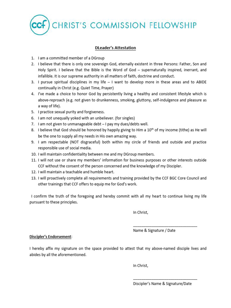 Attestation Form DLeader (CCF BGC Format) - Blank - 346719ad 9e5d 42da ...