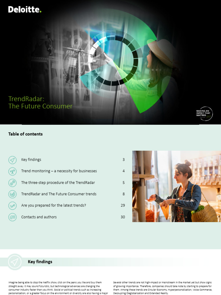 Deloitte CH en Trendradar Future Consumer | PDF | Sustainability ...