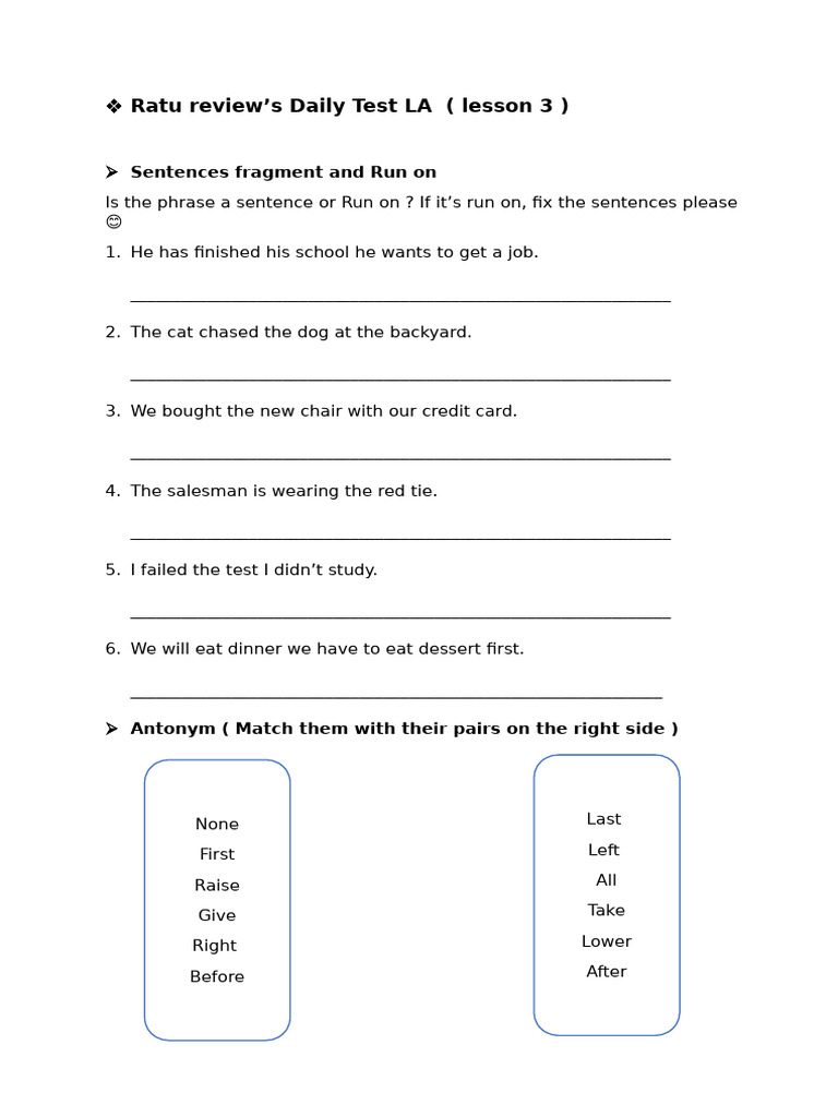 JOURNEYS DAILY TEST LESSON 3 - GRADE 4 | PDF