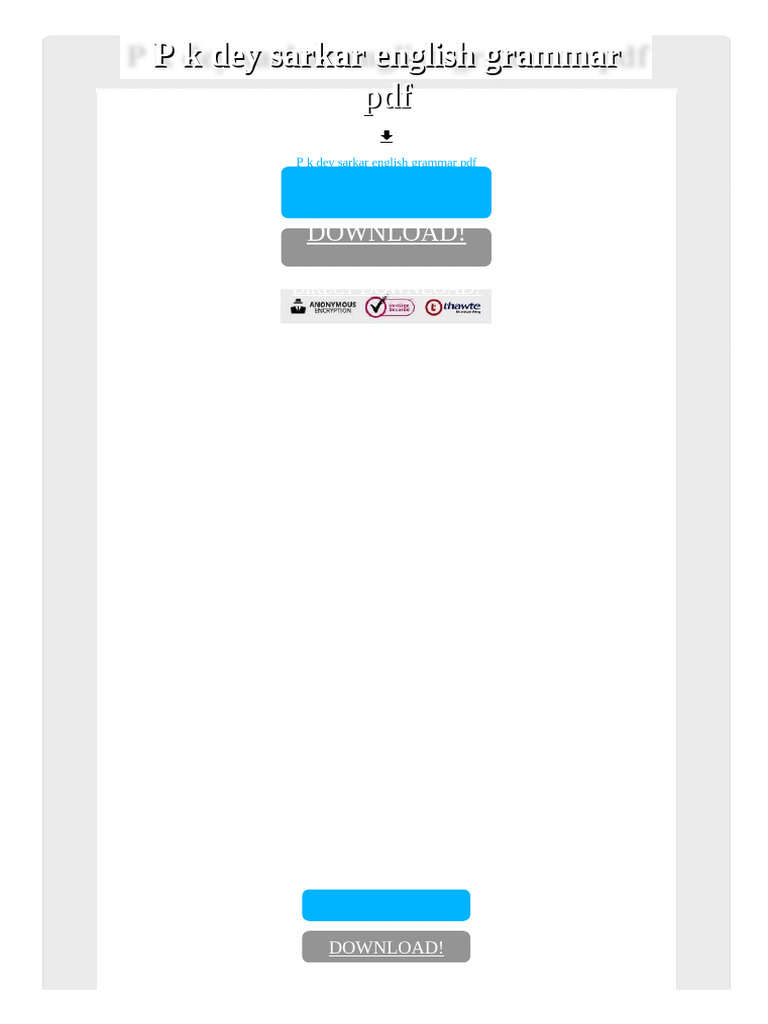 P K Dey Sarkar English Grammar PDF | PDF