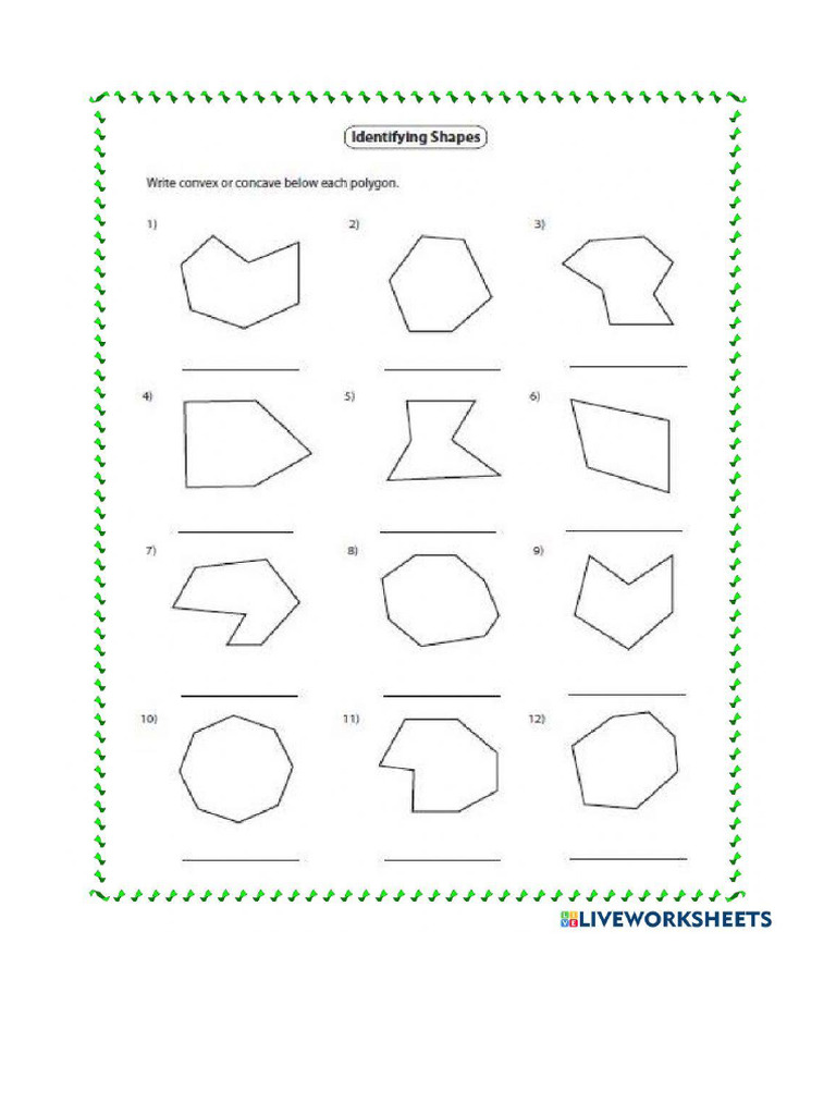 Concave and Convex Polygons Worksheets | PDF