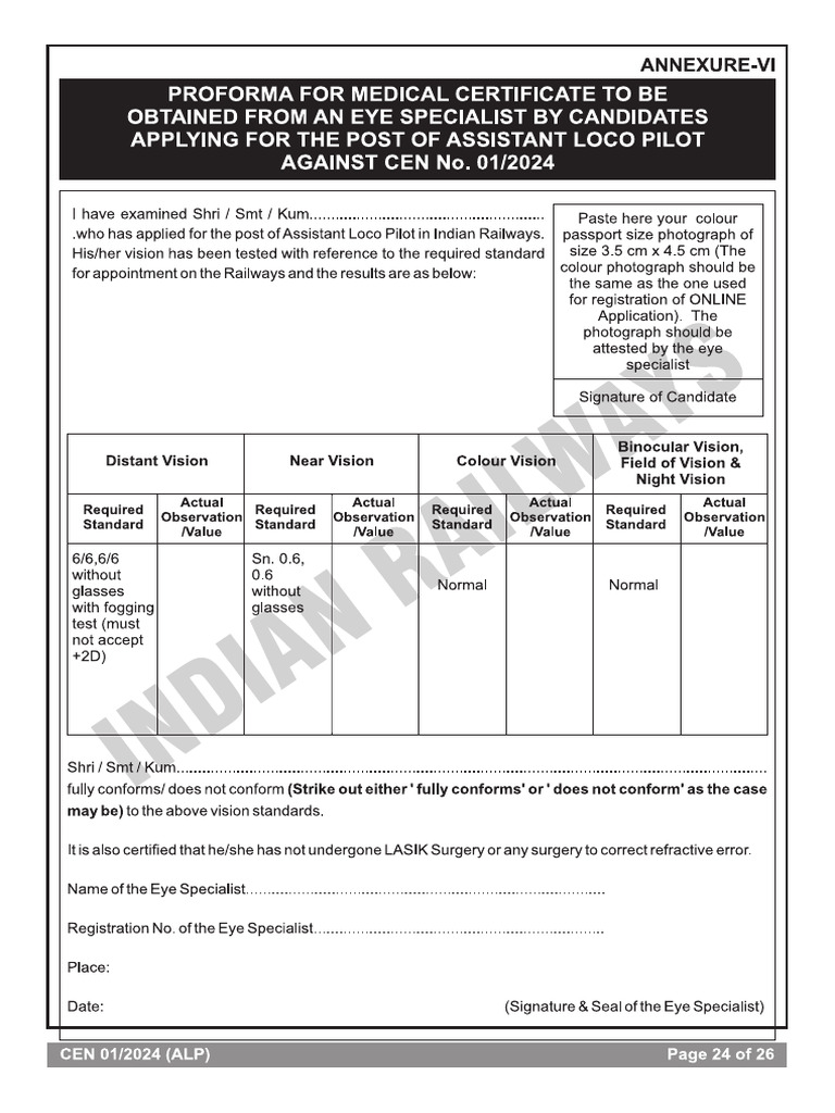 Vision Certificate | PDF