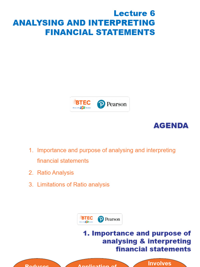 Lecture 6 - Analysing and Interpreting Financial Statements | PDF | Revenue | Dividend