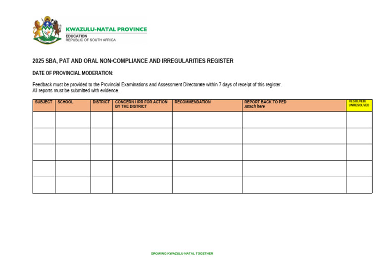 Sba Irr Register | PDF