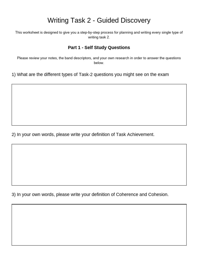 Guided Discovery - Writing Task 2 | PDF | Thesis