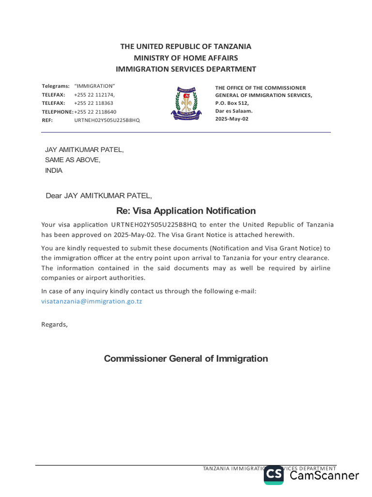 Visa Grant Notice - 25RV-R04I-QA15 | PDF | Travel Visa | National Security