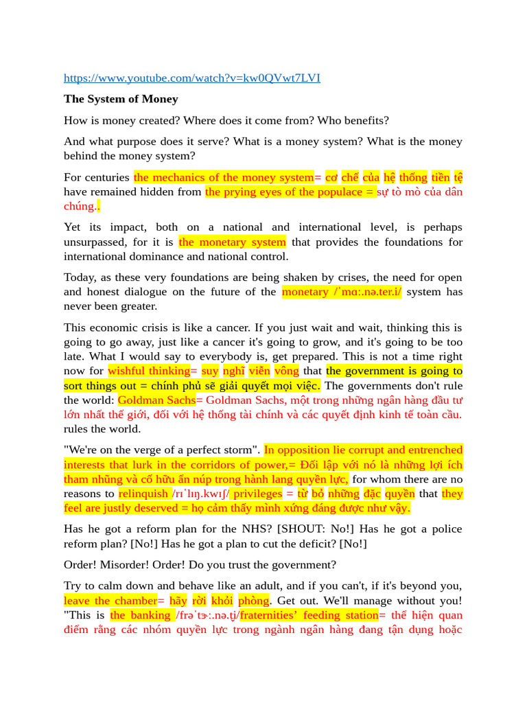 The System of Money | PDF | Banks | Money