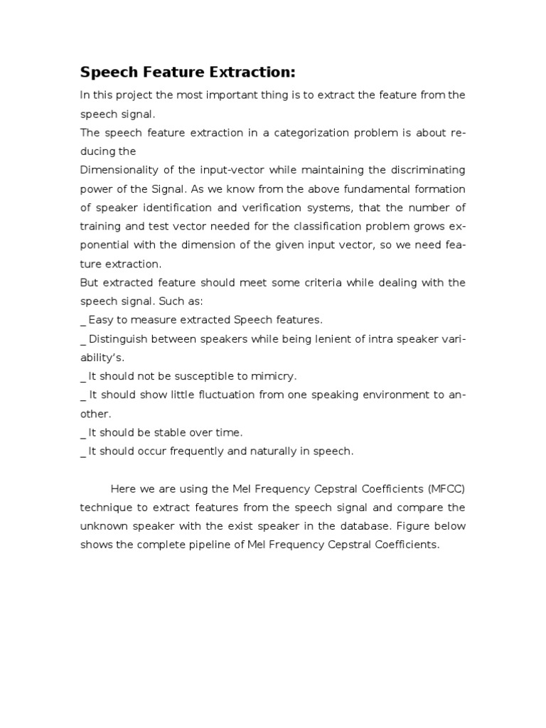 Speech Feature Extraction | PDF | Telecommunications Engineering ...