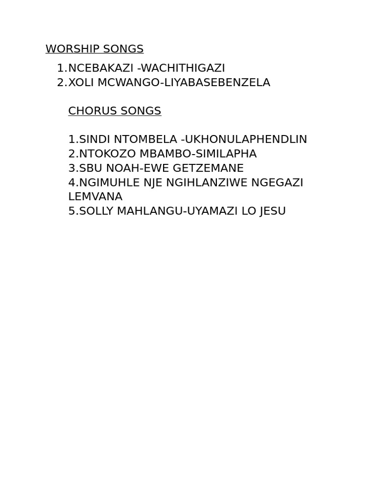 Top South African Worship Songs List | PDF