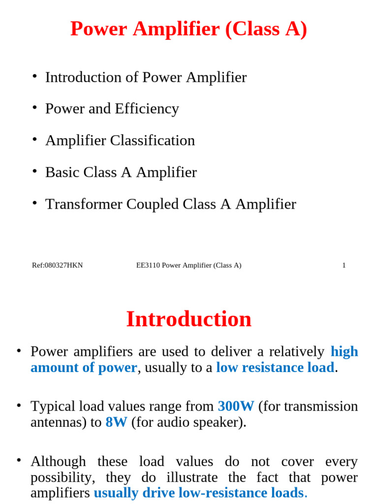 Class A Power Amplifier Overview | PDF | Amplifier | Electromagnetism