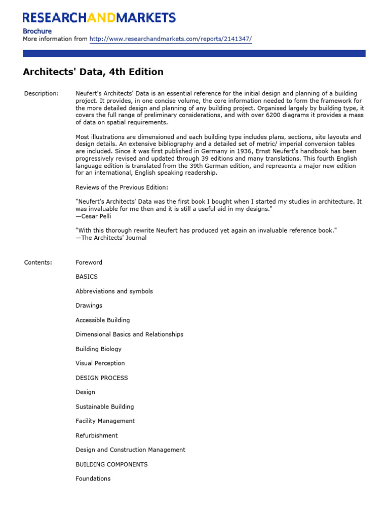 Neufert's Architects' Data, 4th Edition | PDF | Credit Card
