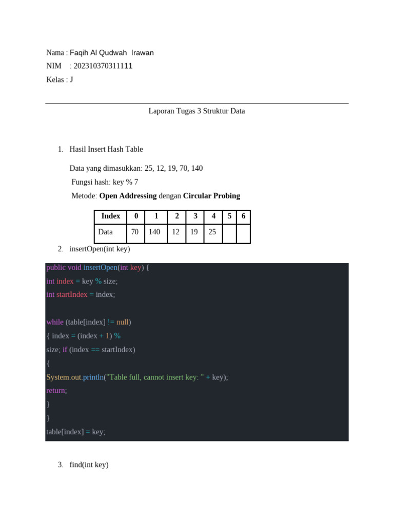Laporan Tugas 3 Struktur Data | PDF