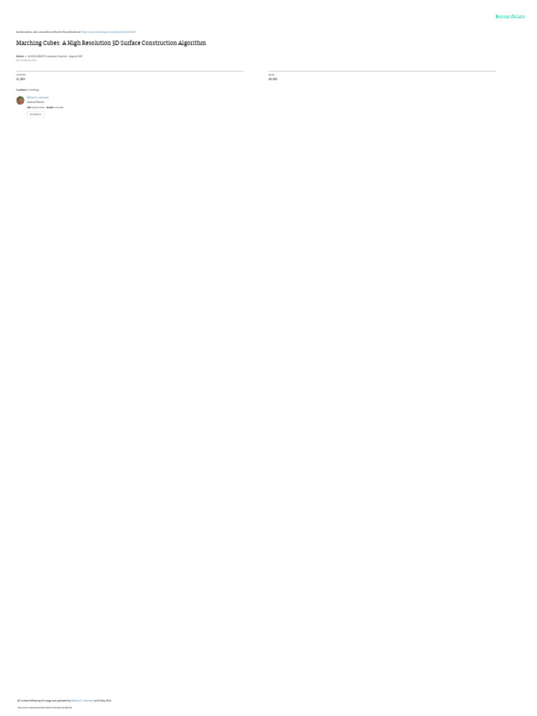 Marching Cubes A High Resolution 3D Surface Constr | PDF