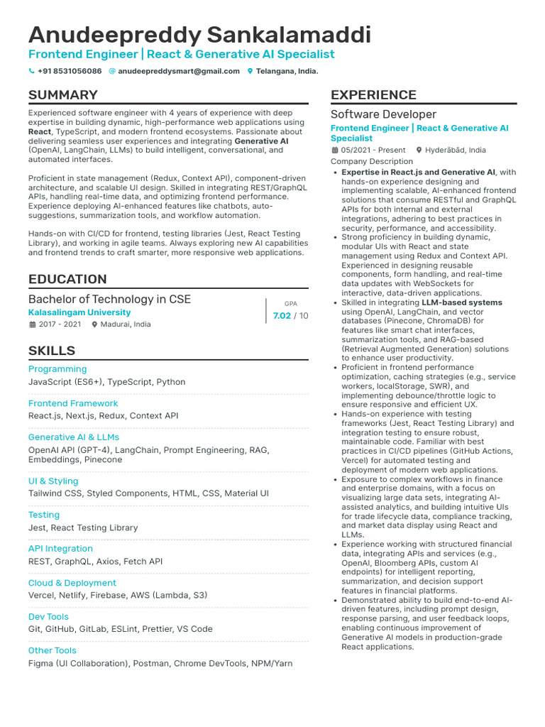 Anudeepreddy S React-GenAI | PDF | Computing | Software Engineering