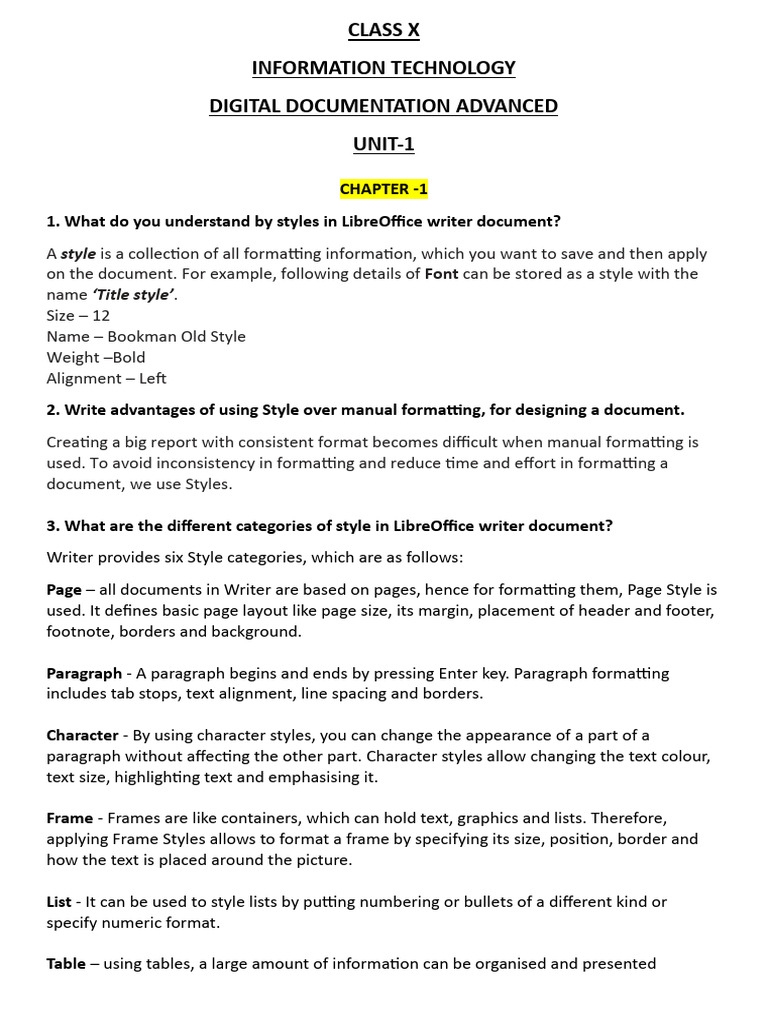 Class X Unit - 1 Chapter 1 and 2 Answers | PDF | Page Layout | Digital Image