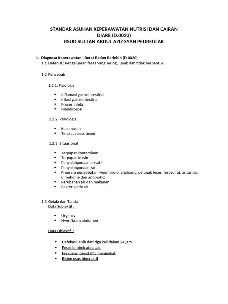 Sak Diare (D.0020) | PDF