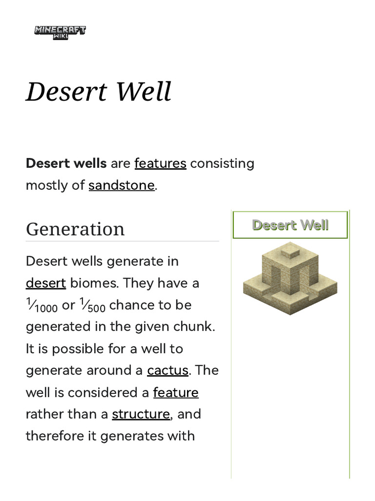 Desert Well - Minecraft Wiki | PDF | Earth Sciences