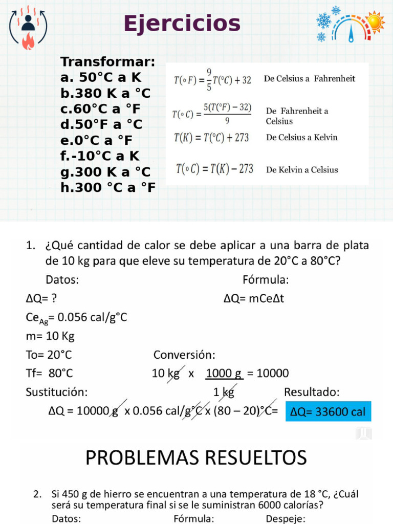 Ejercicios Temperatura y Calor | PDF