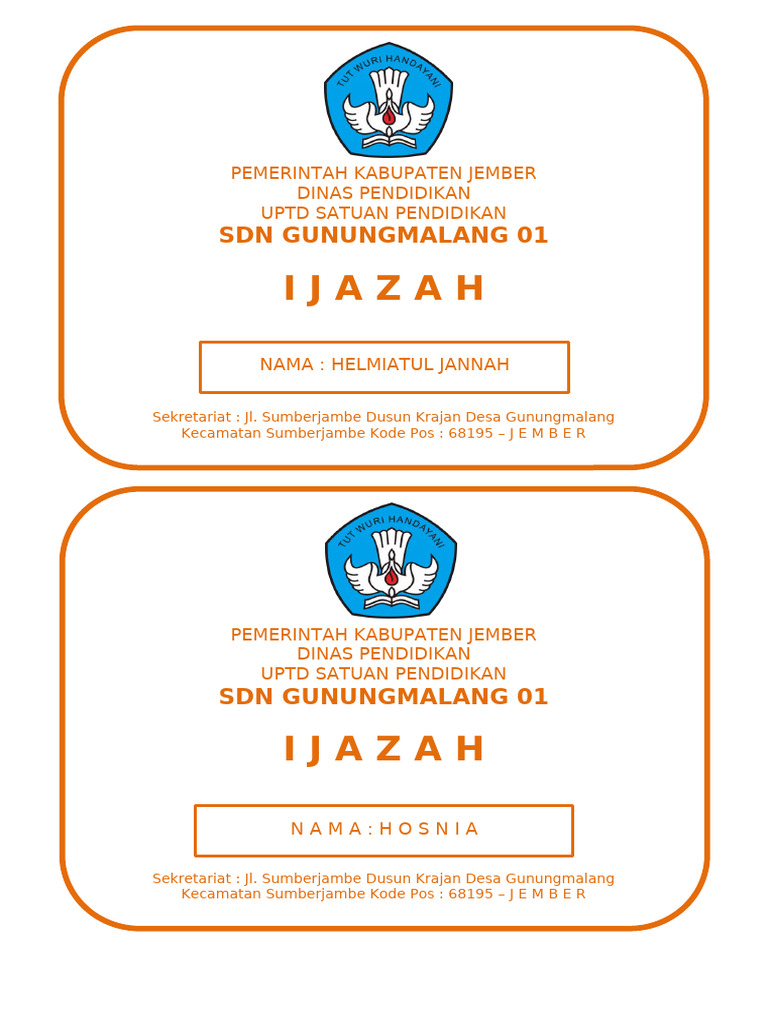 cover ijazah | PDF