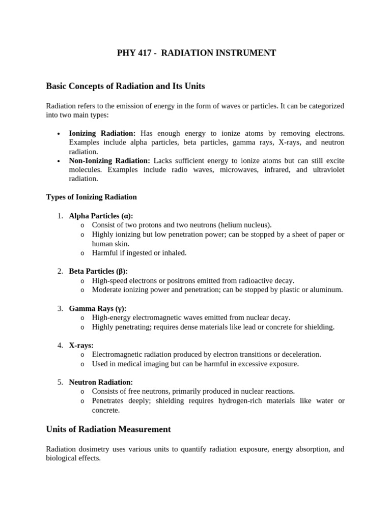 Radiation Instrumentation (AutoRecovered) (AutoRecovered) | PDF ...
