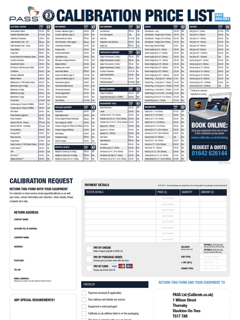 Calibrate Price List v18 W | PDF | Manufactured Goods | Measuring ...