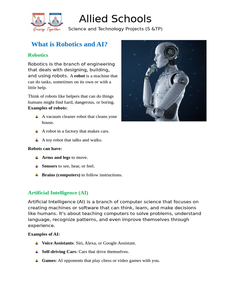 Intro to Robotics and AI for Kids | PDF | Artificial Intelligence ...
