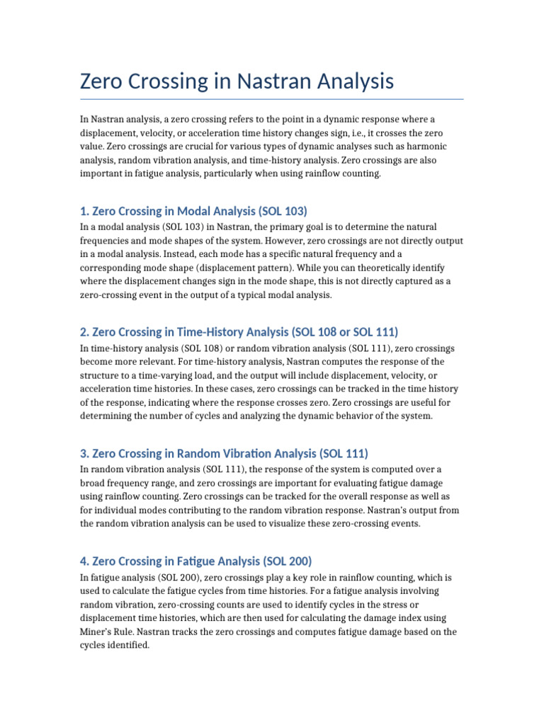 Zero Crossing in Nastran Analysis | PDF | Normal Mode | Applied Mathematics