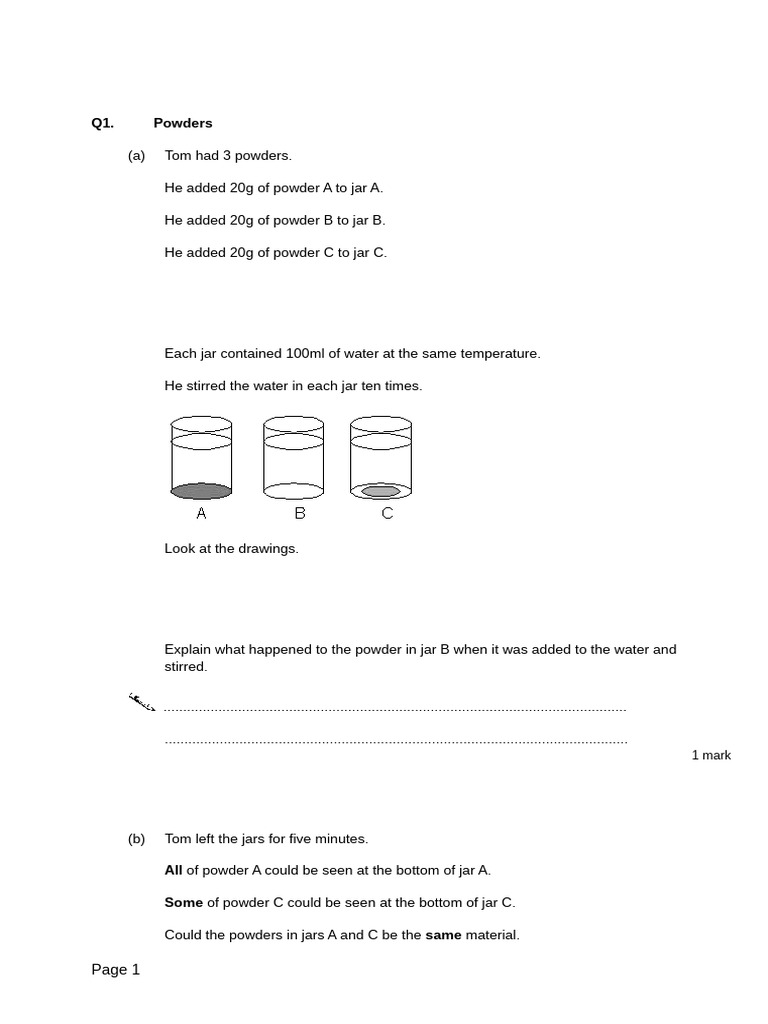 Dissolving - Level 4 - Questions | PDF | Water | Evaporation