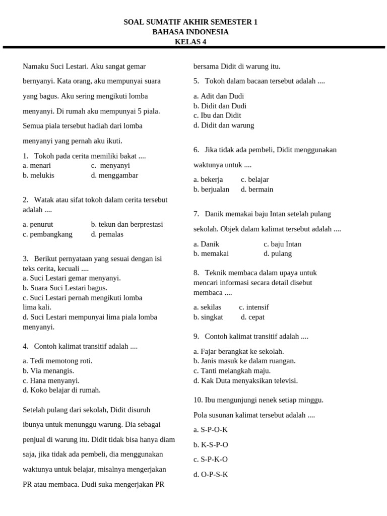 B.indo Kelas 4 | PDF