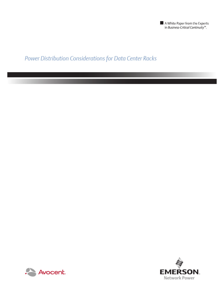 White Paper Power Distribution Considerations For Data Center Racks ...