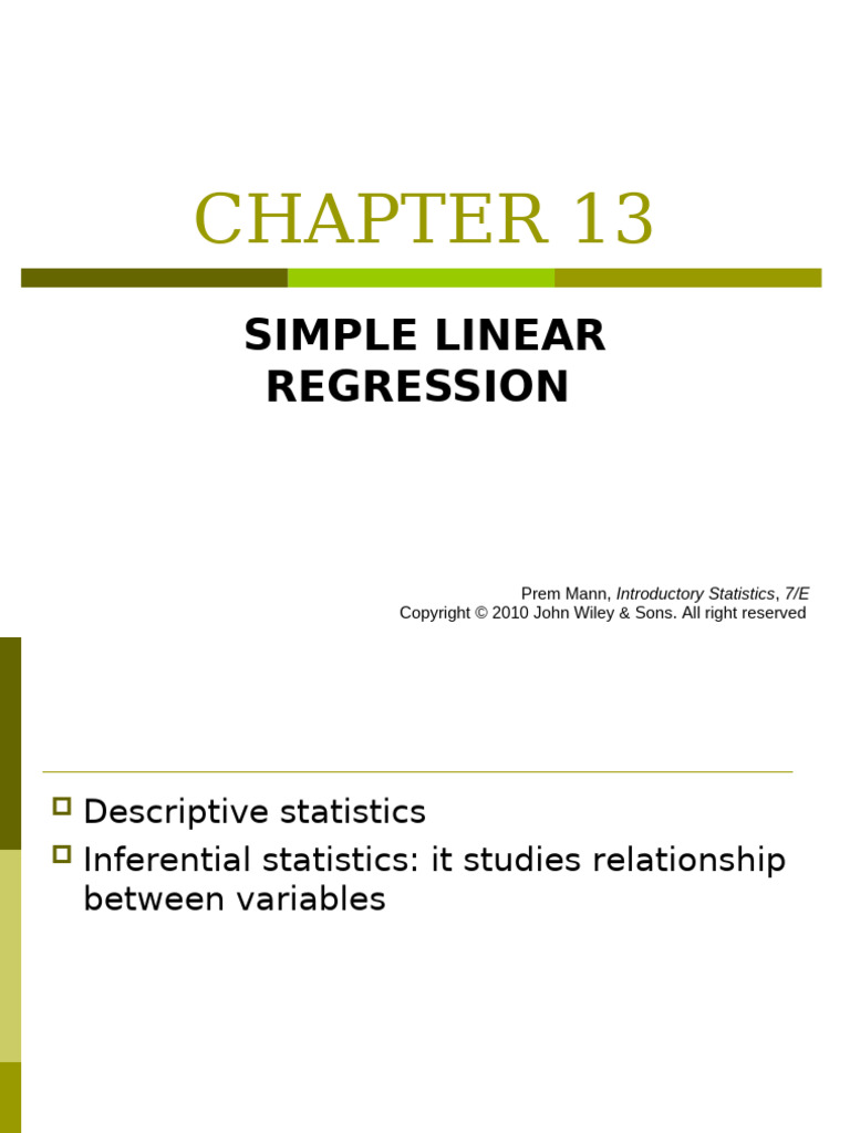 ch13 Regressionanalysis | PDF | Regression Analysis | Statistics