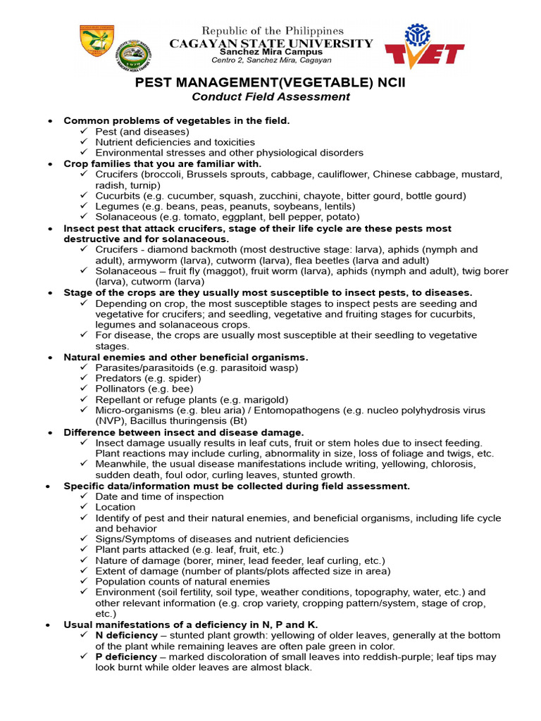 Pest-Management Questionnaire | PDF | Biological Pest Control | Crop ...