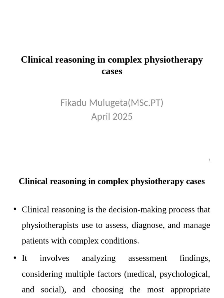 Clinical Reasoning in Complex Cases | PDF | Physical Therapy | Osteoporosis