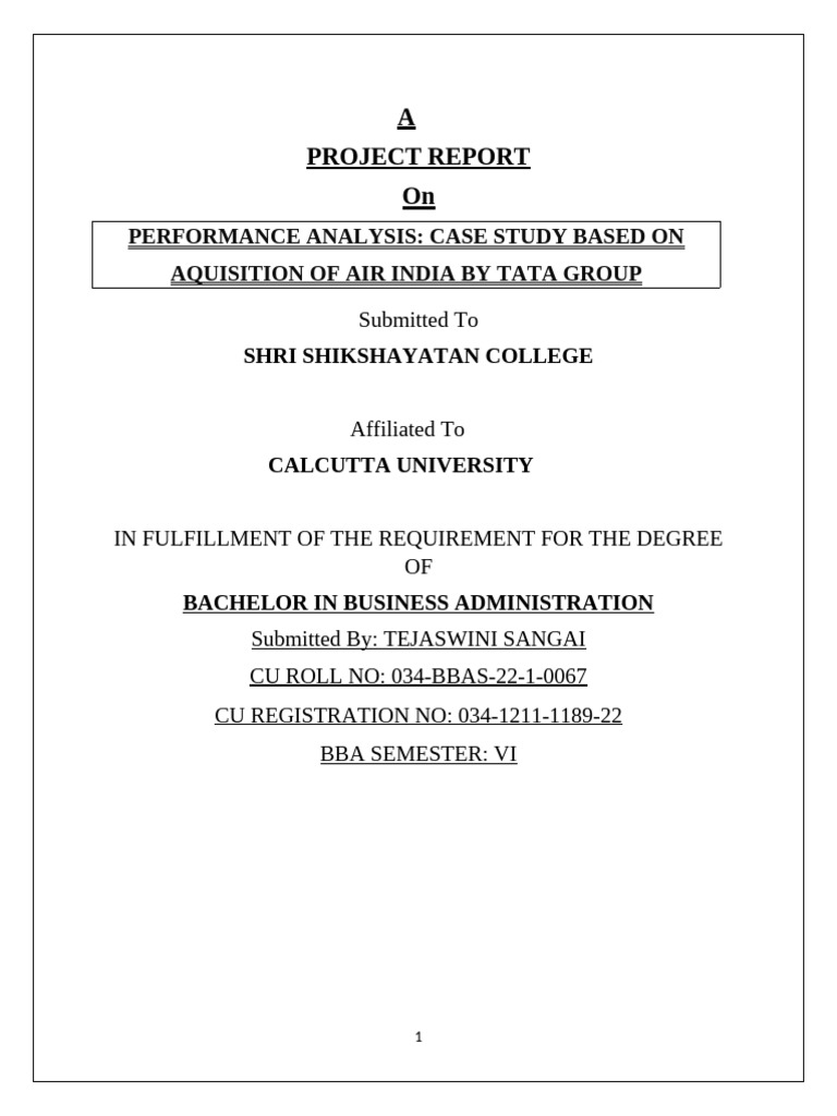 Tejaswini Sangai Research Project Sem 6 | PDF | Airlines | Aviation