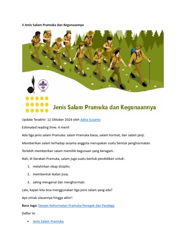3 Jenis Salam Pramuka Dan Kegunaannya | PDF