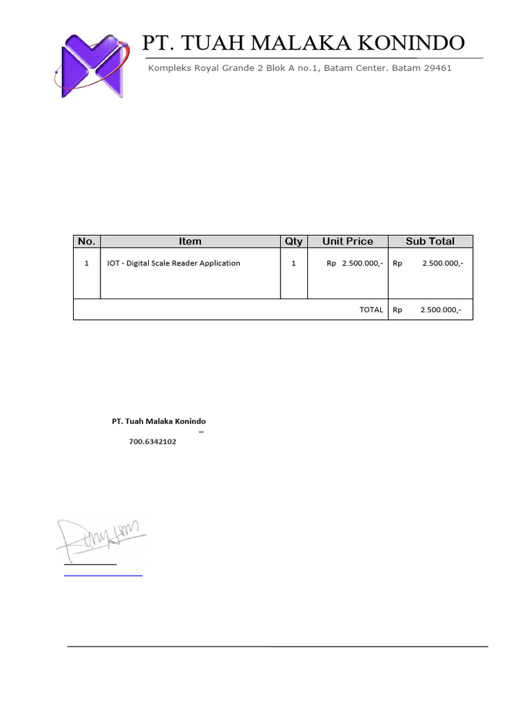 Contoh Quotation 003 | PDF