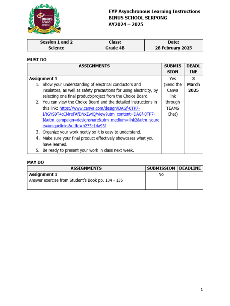 4B - 28 Feb - EYP Home Learning Instructions AY2024-2025 | PDF