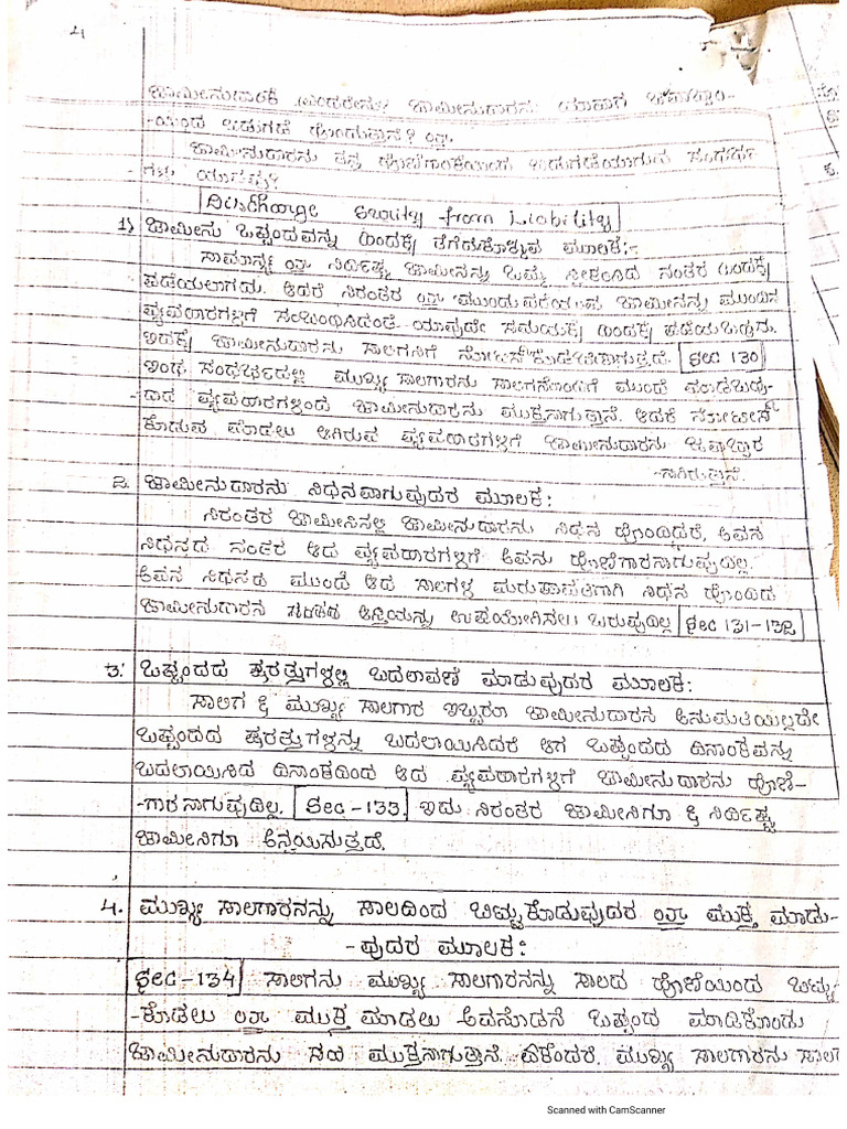 Contract LL Kannada Notes | PDF
