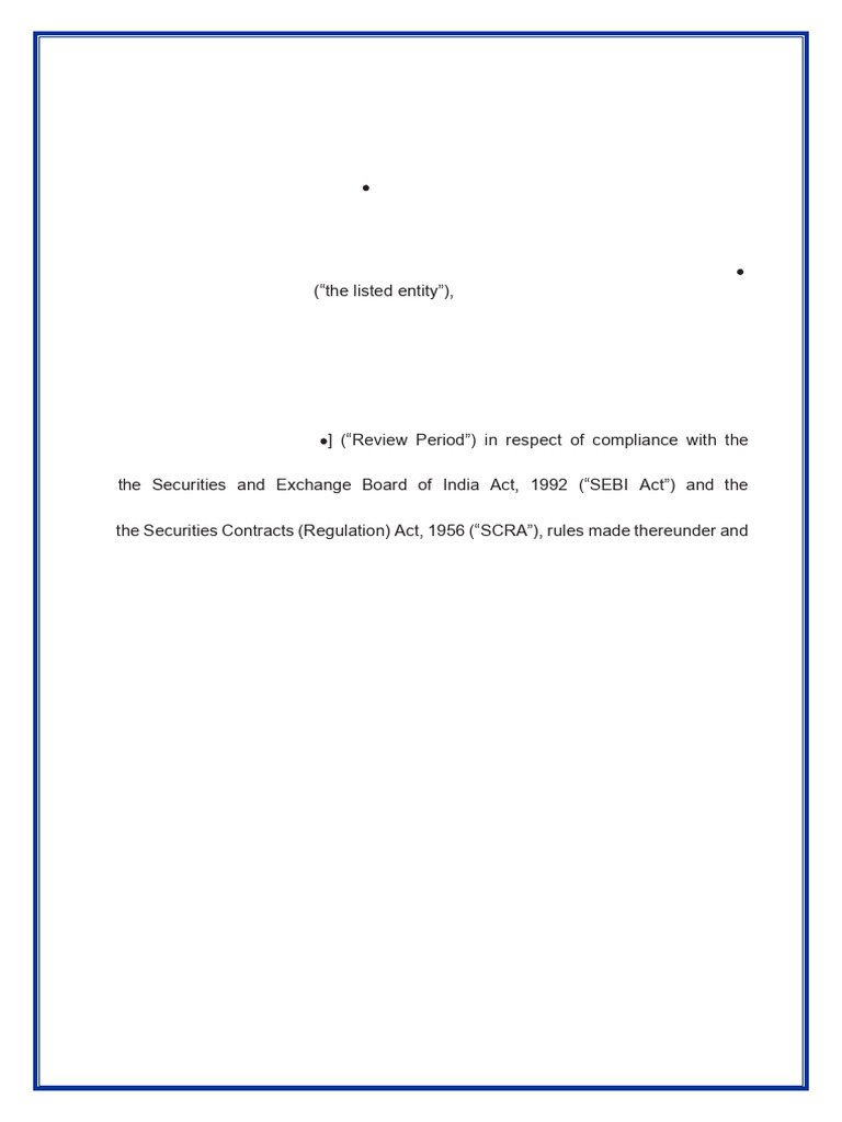 Format of Annual Secretarial Compliance Report | PDF | Regulatory ...