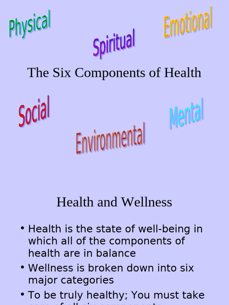 Lesson 4the Six Components of Health | PDF